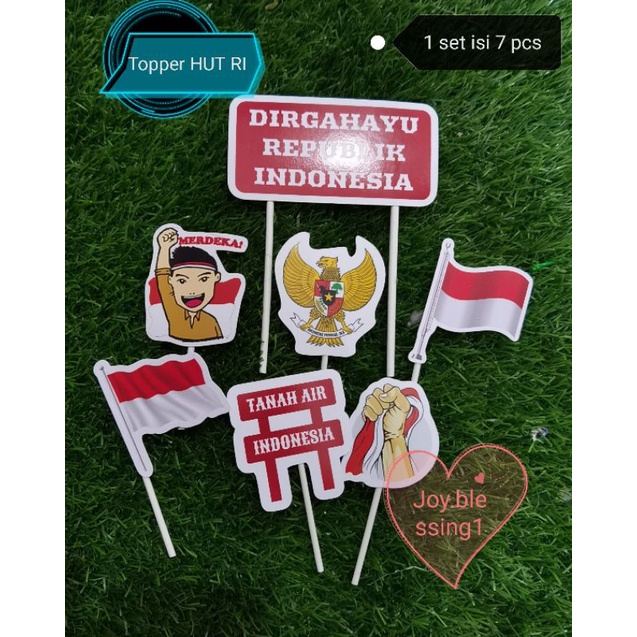 Jual TOPPER KEMERDEKAAN HUT RI BENDERA MERAH PUTIH GARUDA PER SET ...
