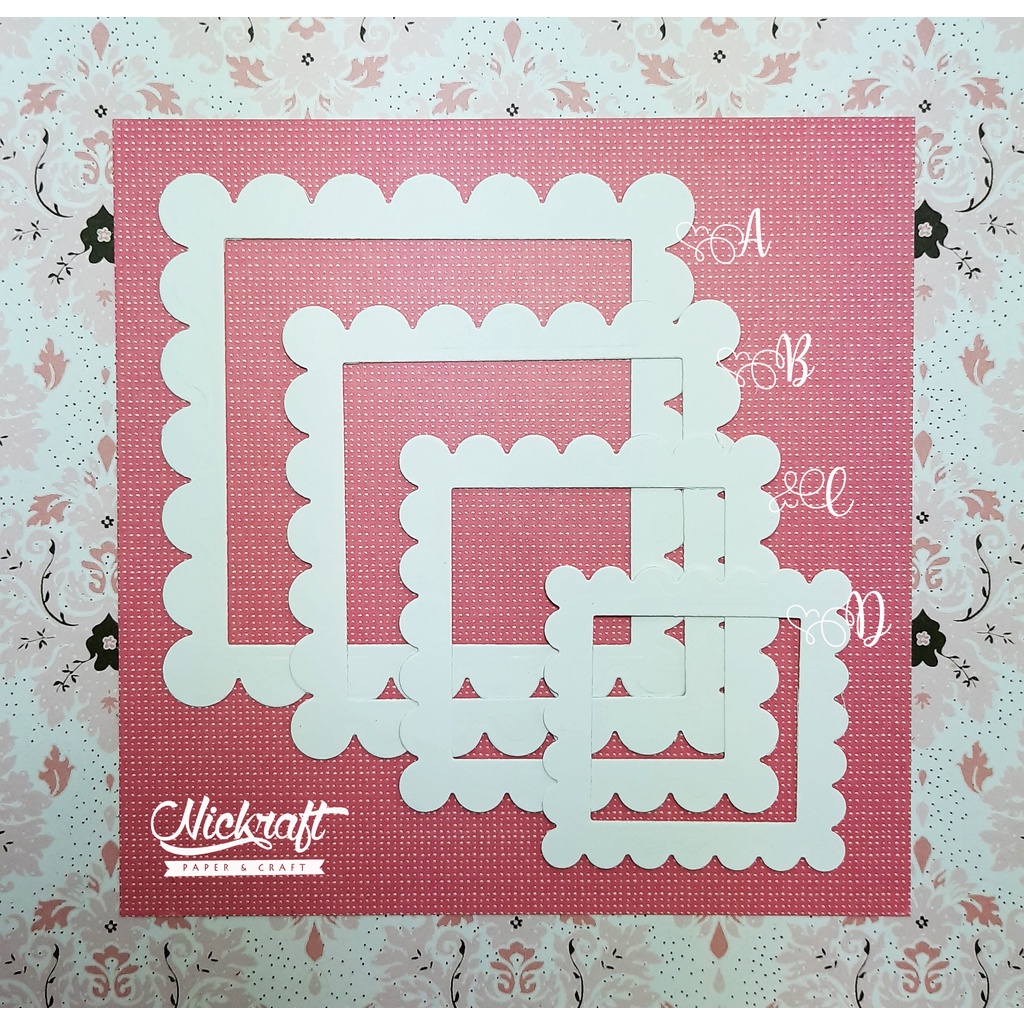 Jual SCALLOP SQUARE FRAME - BAHAN SCRAPBOOK KERTAS LABEL KOTAK PERSEGI ...