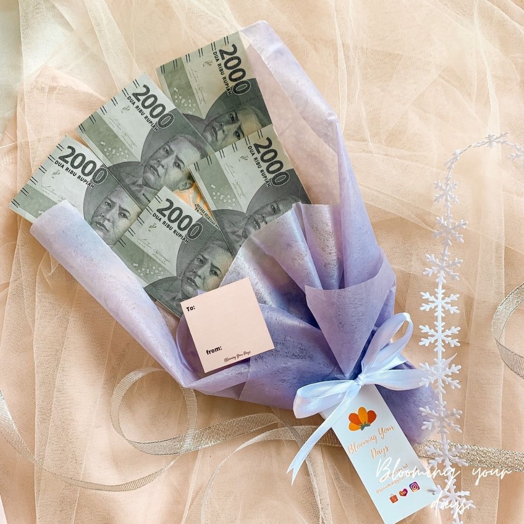 Jual Buket uang asli money bouquet 5 lembar 2rb hadiah ulangtahun ...