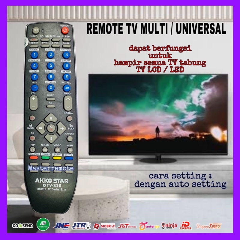 Jual REMOT REMOTE TV MULTI / UNIVERSAL TV TABUNG / LCD LED AKKO 823 | Shopee Indonesia