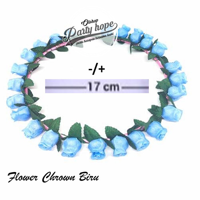 Jual Mahkota Bunga biru / Flower Crown Bridal Shower / Bando Bunga ...