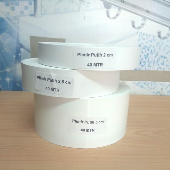 Jual 25 MM Edging Putih Doff ( Vinil Tipis 40 Mtr ) Vynil Plimir PVC ...