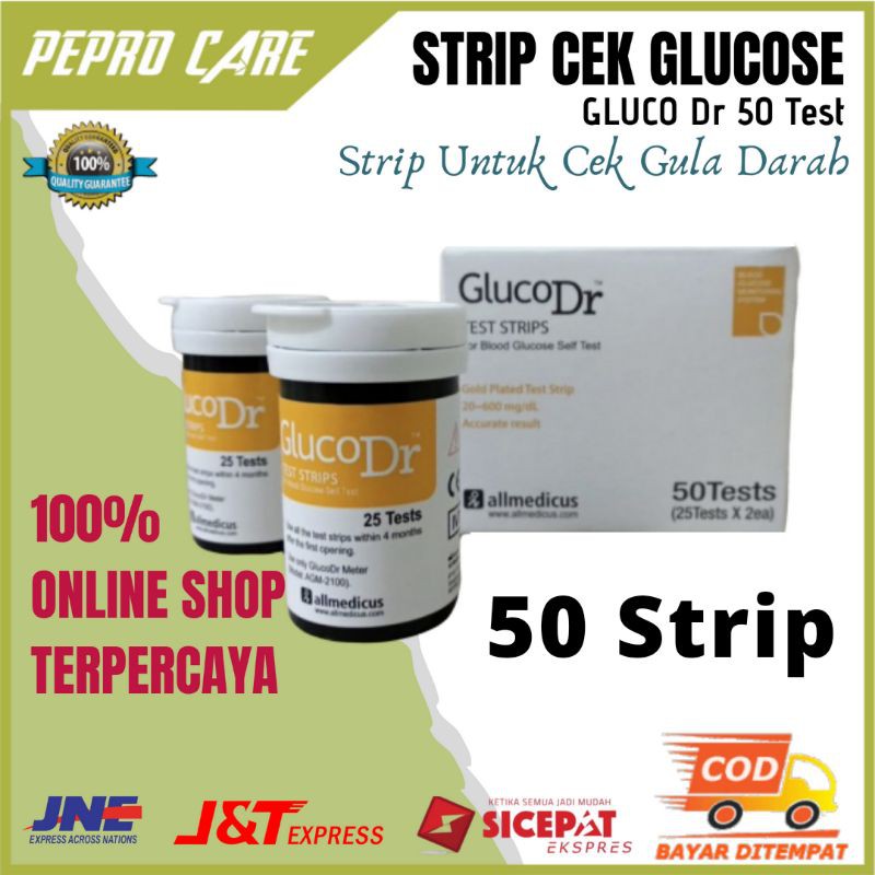 Jual STRIP CEK GULA DARAH GLUCO DR / STRIPS ( STIK ) UKUR KADAR GULA ...