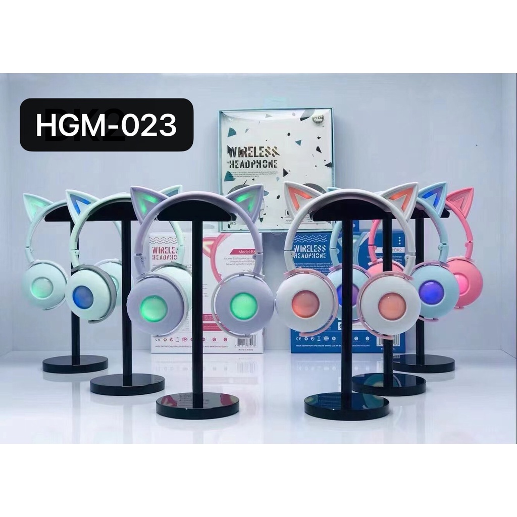 Jual HGM-023 Cat Ear LED Light Headphones / Earphone Bisa Bluetooth ...