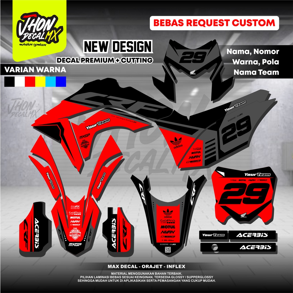 Jual Decal CRF 150 L Full Body - Decal CRF Merah - Decal CRF HItam ...