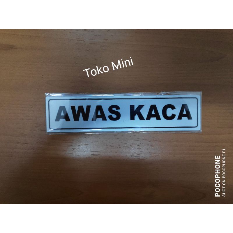 Jual SIGN LABEL AWAS KACA PLAT (1 BUAH) | Shopee Indonesia