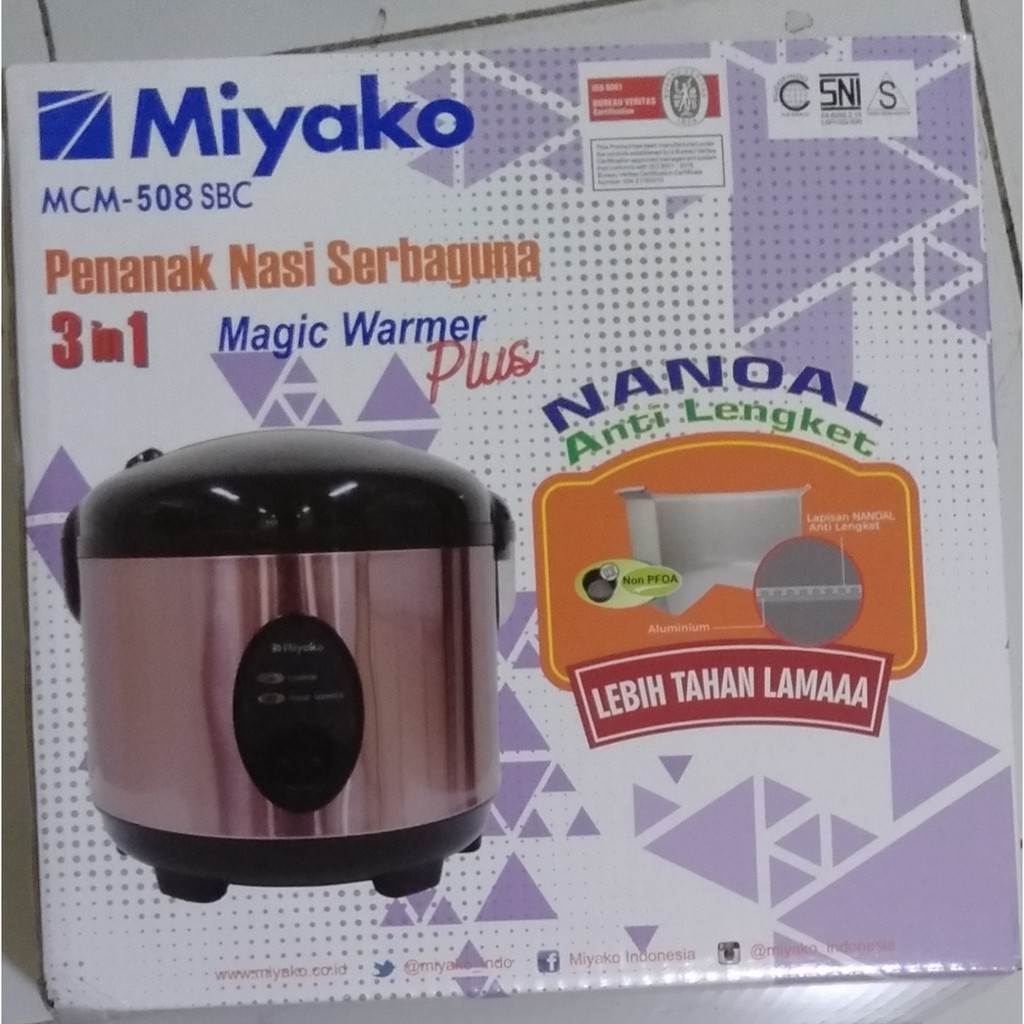 Jual Rice Cooker Magic Com Miyako MCM-508SBC 1,8 Liter 3 In1 Alumunium ...