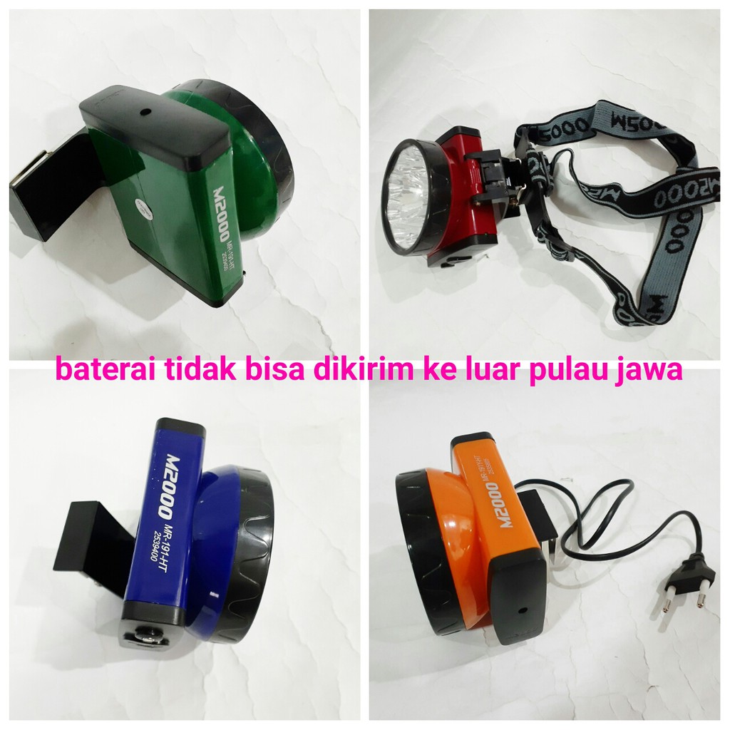 Jual lampu senter kepala LED di charge / headlamp mini emergency head ...