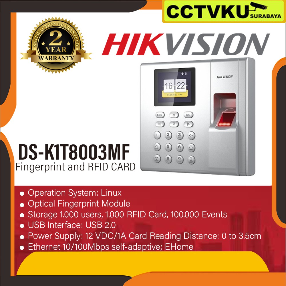 Jual HIKVISION FINGERPRINT ACCESS CONTROL DS-K1T8003MF | Shopee Indonesia