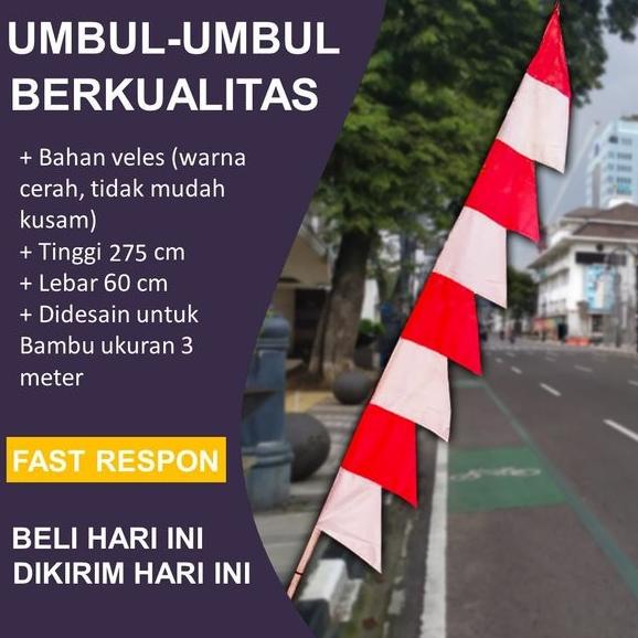 Jual Bendera Umbul Umbul Gergaji Merah Putih Agustusan Bahan Veles | Shopee Indonesia