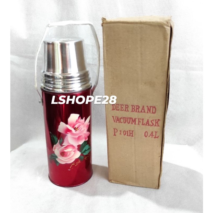Jual Termos ching kiang 1 pon.Termos jadul motif bunga 400ml / 0.4 ...