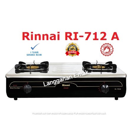 Jual Kompor Gas Rinnai RI-712 A / RI 712A / RI-712A / RI 712 A ( 2 ...