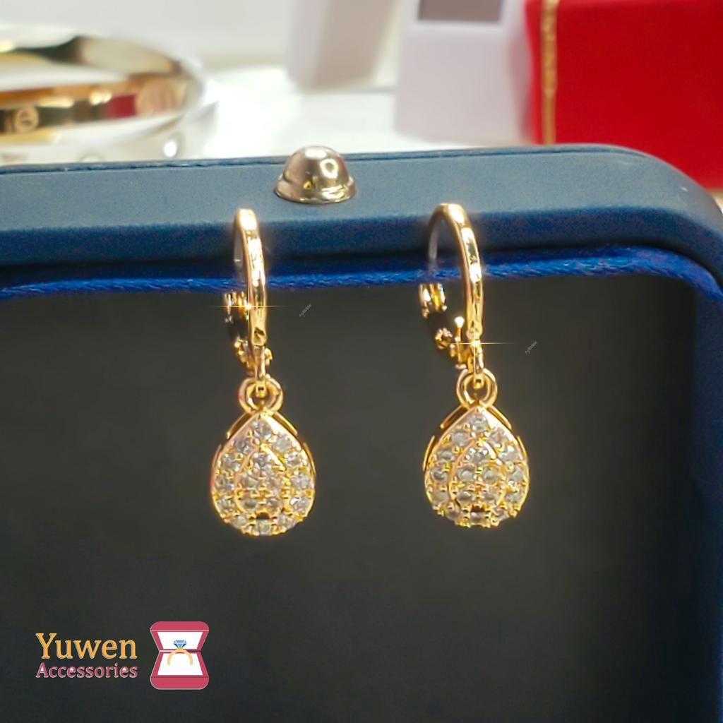 Jual Anting Gantung Oval Permata Gold Elegant | Shopee Indonesia