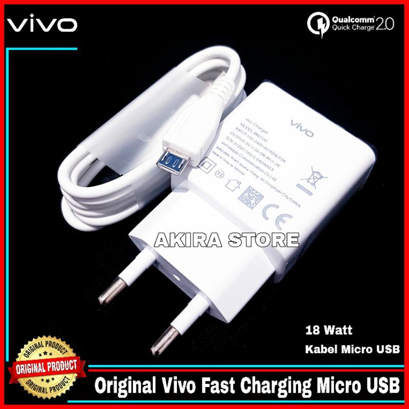 Jual Charger Casan Vivo Original 100% Fast Charging Micro USB 2A 18Watt ...