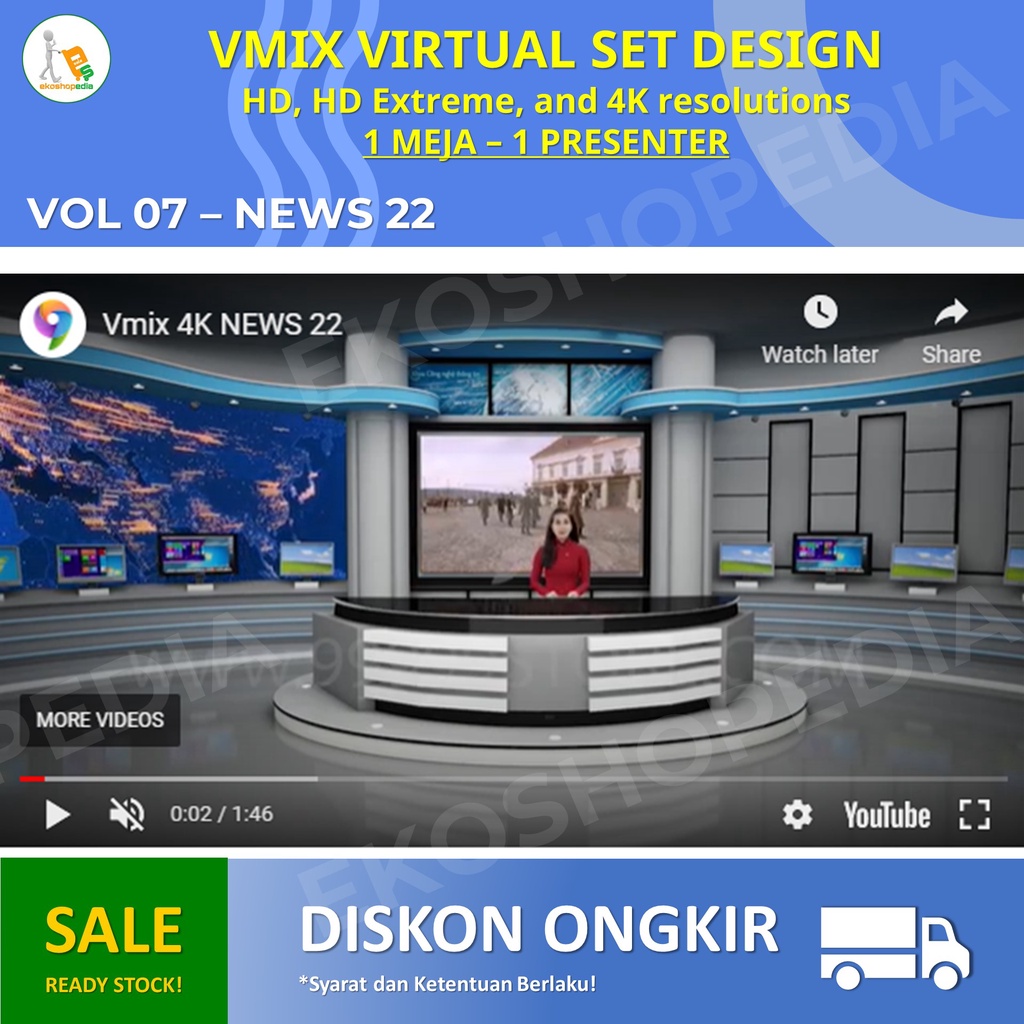 Jual VMIX VIRTUAL SET DESIGN 4K - 1 MEJA 1 PRESENTER v1.4 | Shopee Indonesia