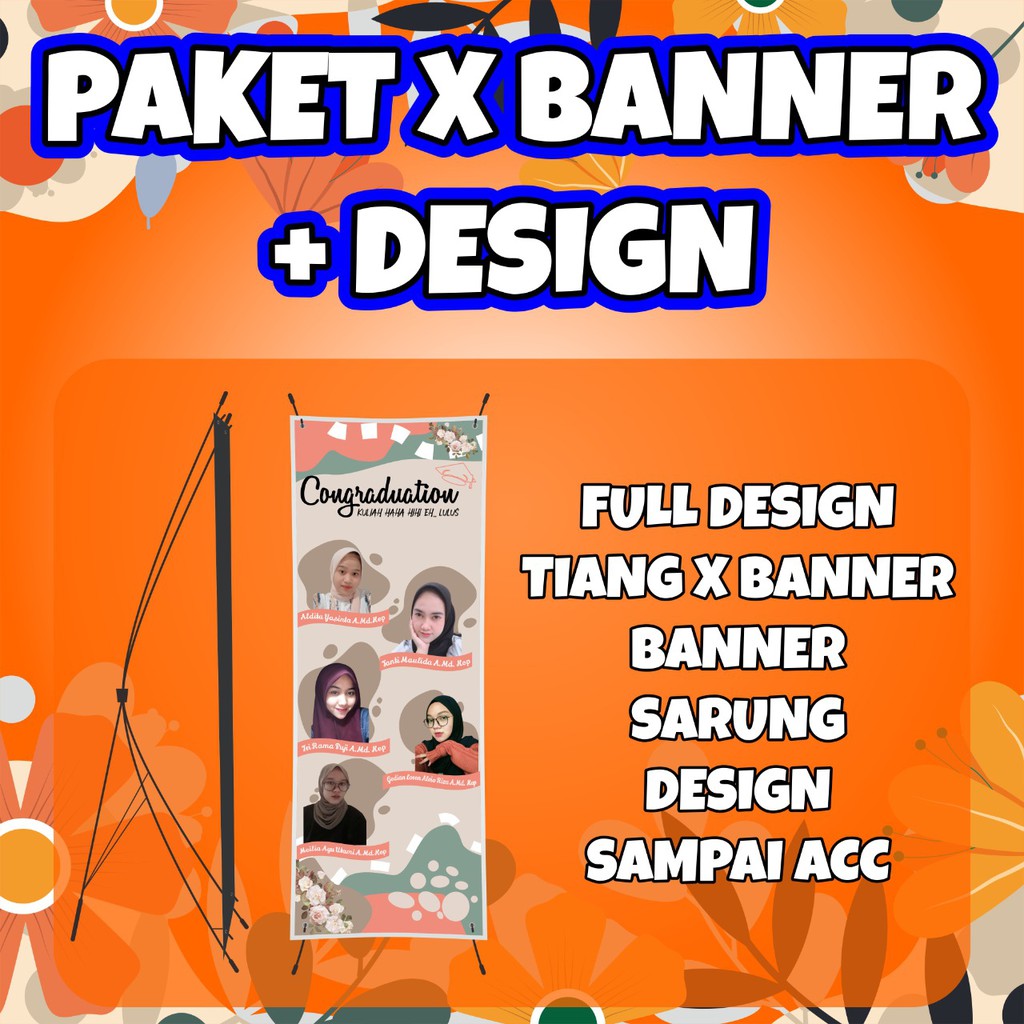 Jual PAKET X BANNER WISUDA + TIANG + DESIGN DLL | Shopee Indonesia