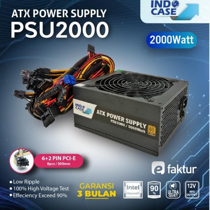 Jual POWER SUPPLY 2000WATT MINING INDOCASE / PSU PROMINER 2000W 80 ...
