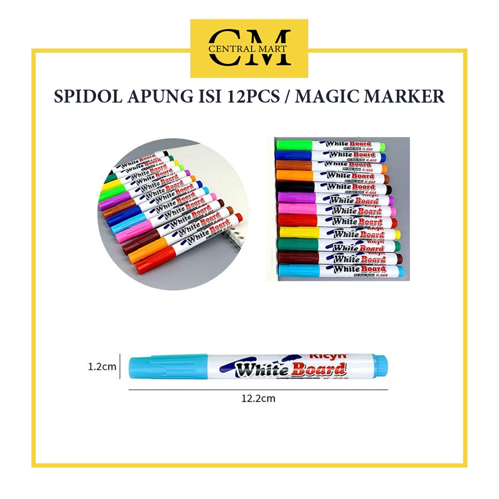 Jual SPIDOL APUNG ISI 12 PCS 12 WARNA / SPIDOL AJAIB / MAGIC MARKER ... Jual SPIDOL APUNG ISI 12 PCS 12 WARNA / SPIDOL AJAIB / MAGIC MARKER ...