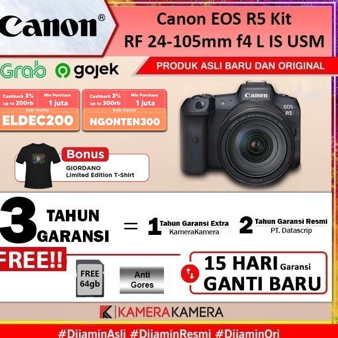 Jual Canon EOS R5 Kit RF 24-105mm f4 L IS USM Mirrorless -Garansi ...