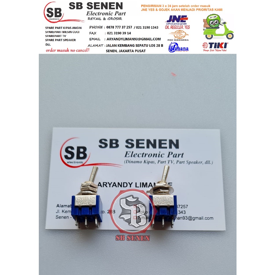Jual Saklar/switch toggle on off 6pin-6kaki body kecil mini | Shopee ...