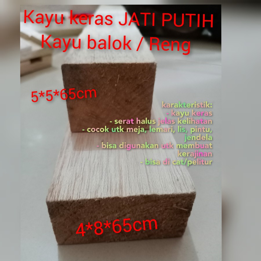 Jual Kayu Balok 50mm 5cm x 5cm x 65cm kayu reng wooden DIY craft JATI ...