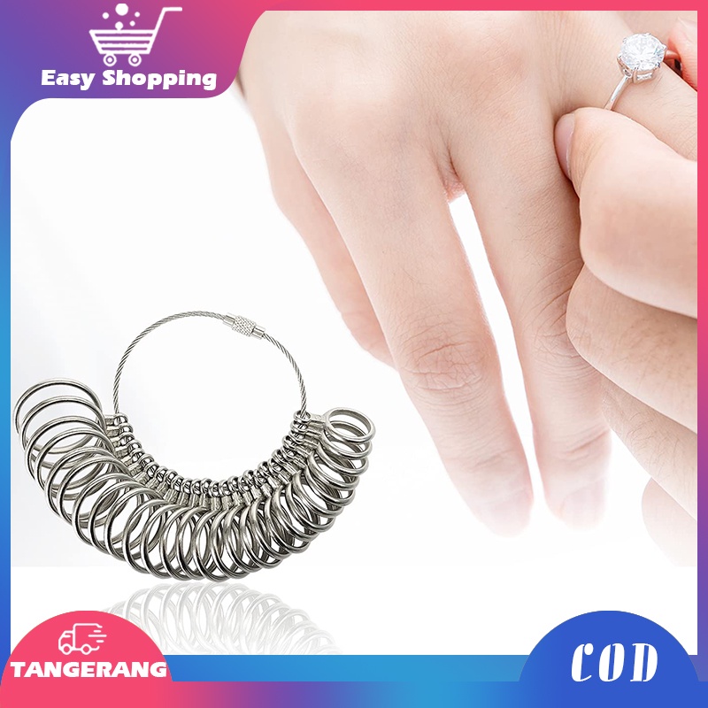 Jual Alat Pengukur Cincin Jari 0-13 Cincin Ukuran Jari Alat Ukur Cincin ...
