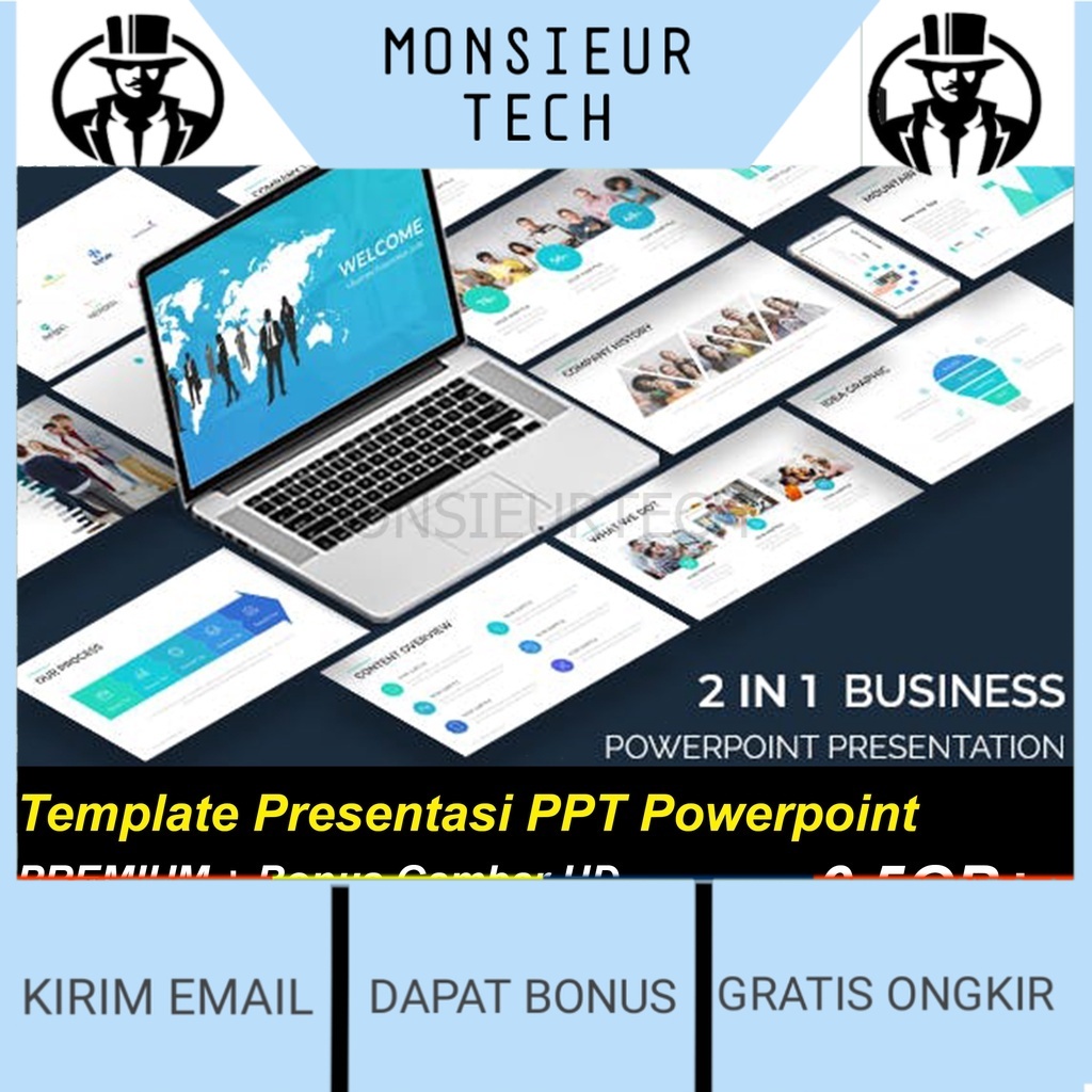 Jual Ready! Template Presentasi PPT Powerpoint PREMIUM + Bonus Gambar ...