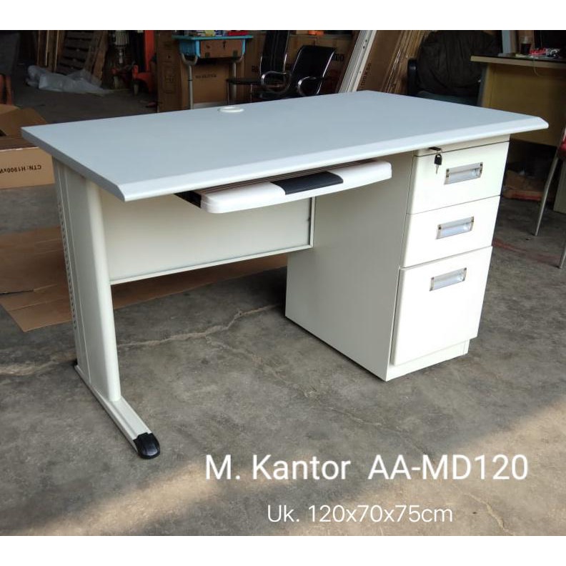 Jual Meja Kantor Kerja Belajar Tulis Komputer Staff Besi Laci Drawer ...