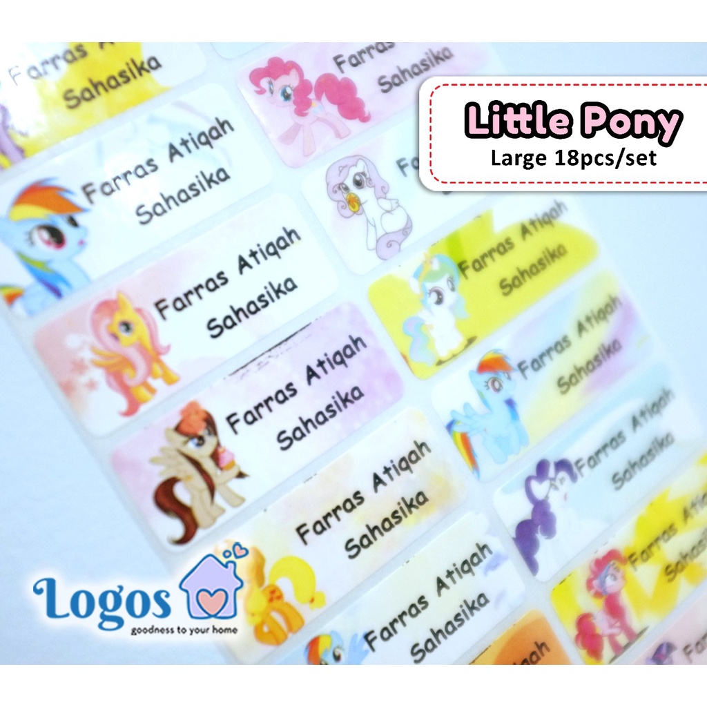 Jual My Little Pony Large Label Nama Waterproof Sticker Hasbro Figurine ...