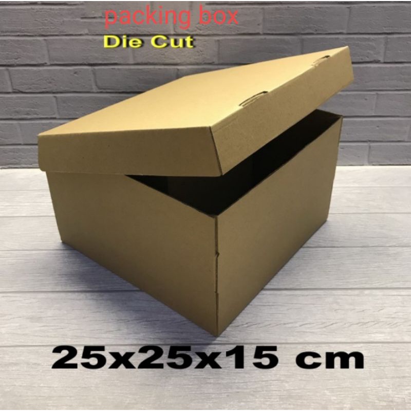 Jual kardus ukuran 25x25x15 cm box die cut cake/packing dll | Shopee ...