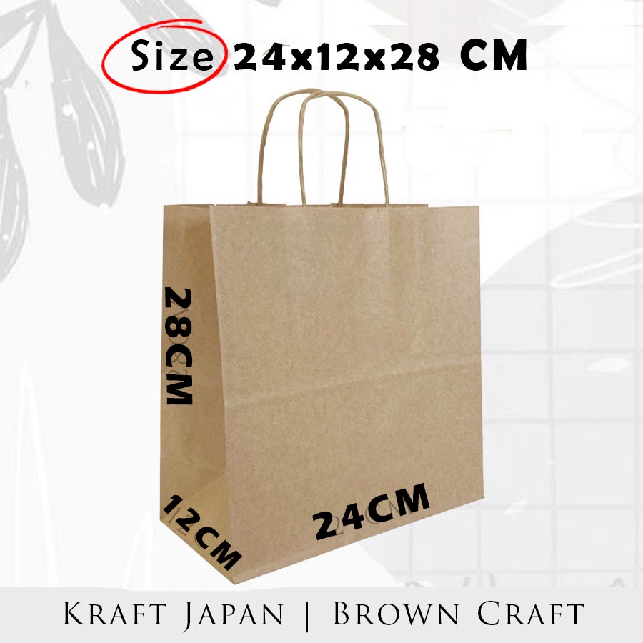 Jual Paper Bag Coklat Kado 24x12x28 CM tali TWIST / Papper Bag Kertas ...