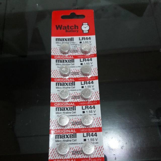 Jual Baterai kancing LR44/AG13 maxell harga 1 strip 10pcs | Shopee Indonesia