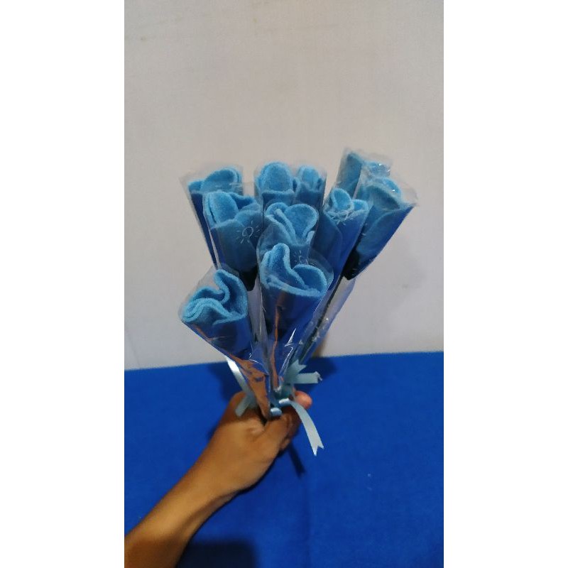 Jual po Bunga Tangkai Warna Biru /Buket Bouket Bunga Flanel Murah ...