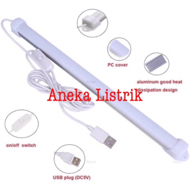 Jual LAMPU NEON PANJANG STRIP TABUNG LED USB BELAJAR KERJA RUMAH DAPUR ...