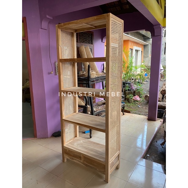 Jual Rak Buku Jati Rotan Model Terbaru Minimalis Modern Harga Murah ...