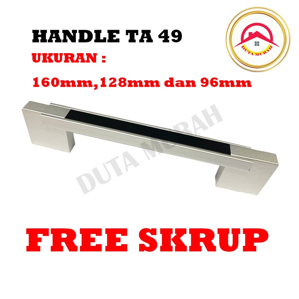 Jual Handle Tarikan Laci pintu lemari HUBEN TA-49 | 96, 128, 160 Black ...