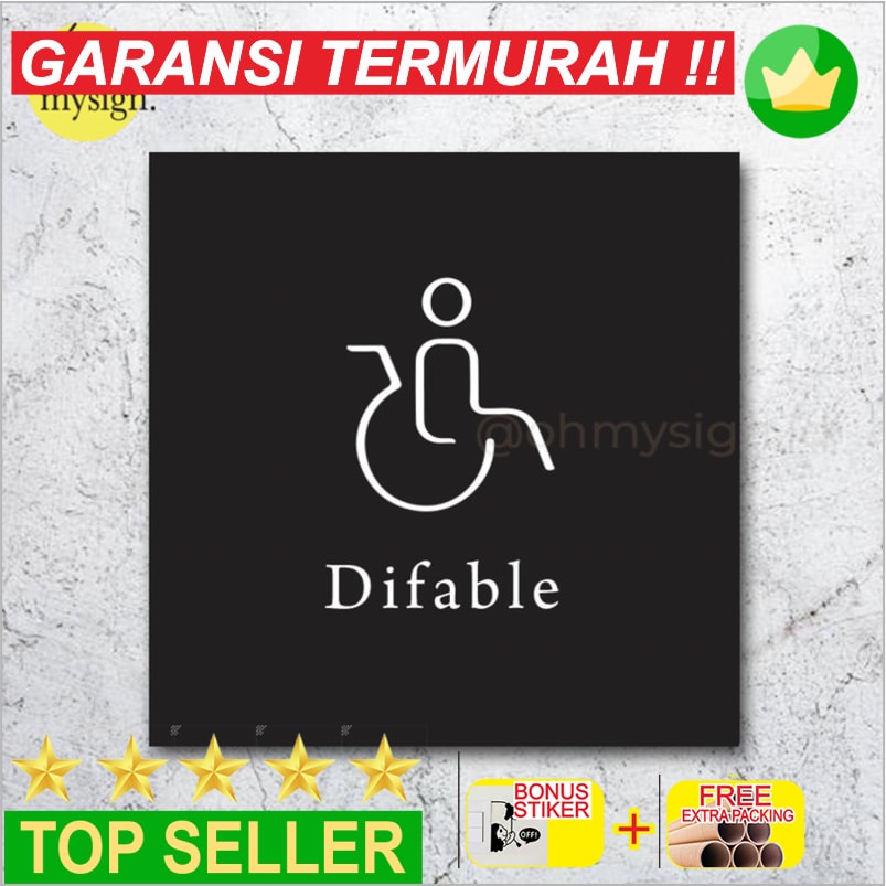 Jual Promo Sign Toilet Difabel sign Akrilik | Acrylic Sign Modern ...