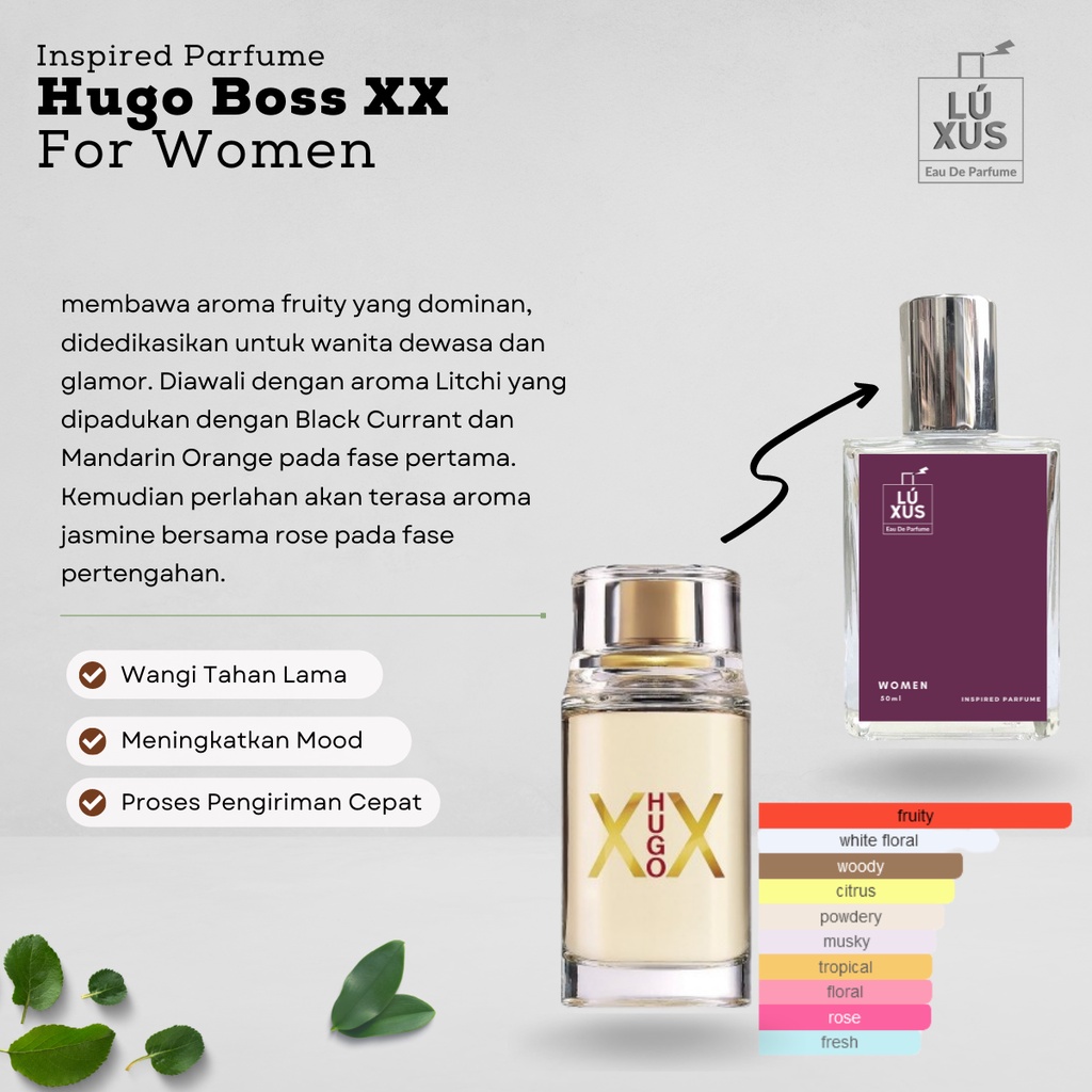 Jual Luxus Parfume Aroma Hugo Boss XX Inspired Parfum Minyak Wangi Wanita Cewek Perempuan Tahan ...