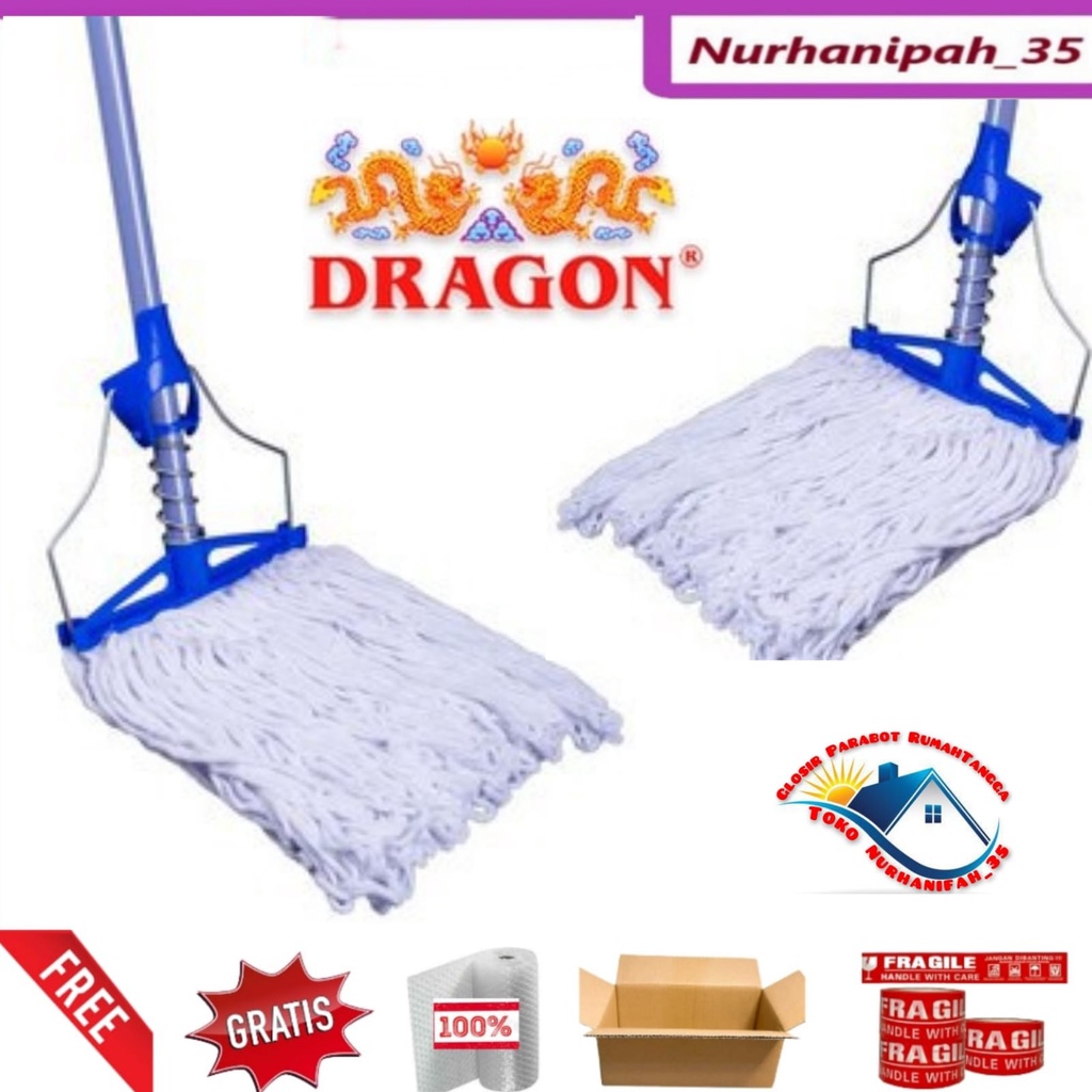 Jual LAP MOP PEL JEPIT BESI DRAGON LEBAR PEL 23 CM GAGANG 110 CM 1 SET ...