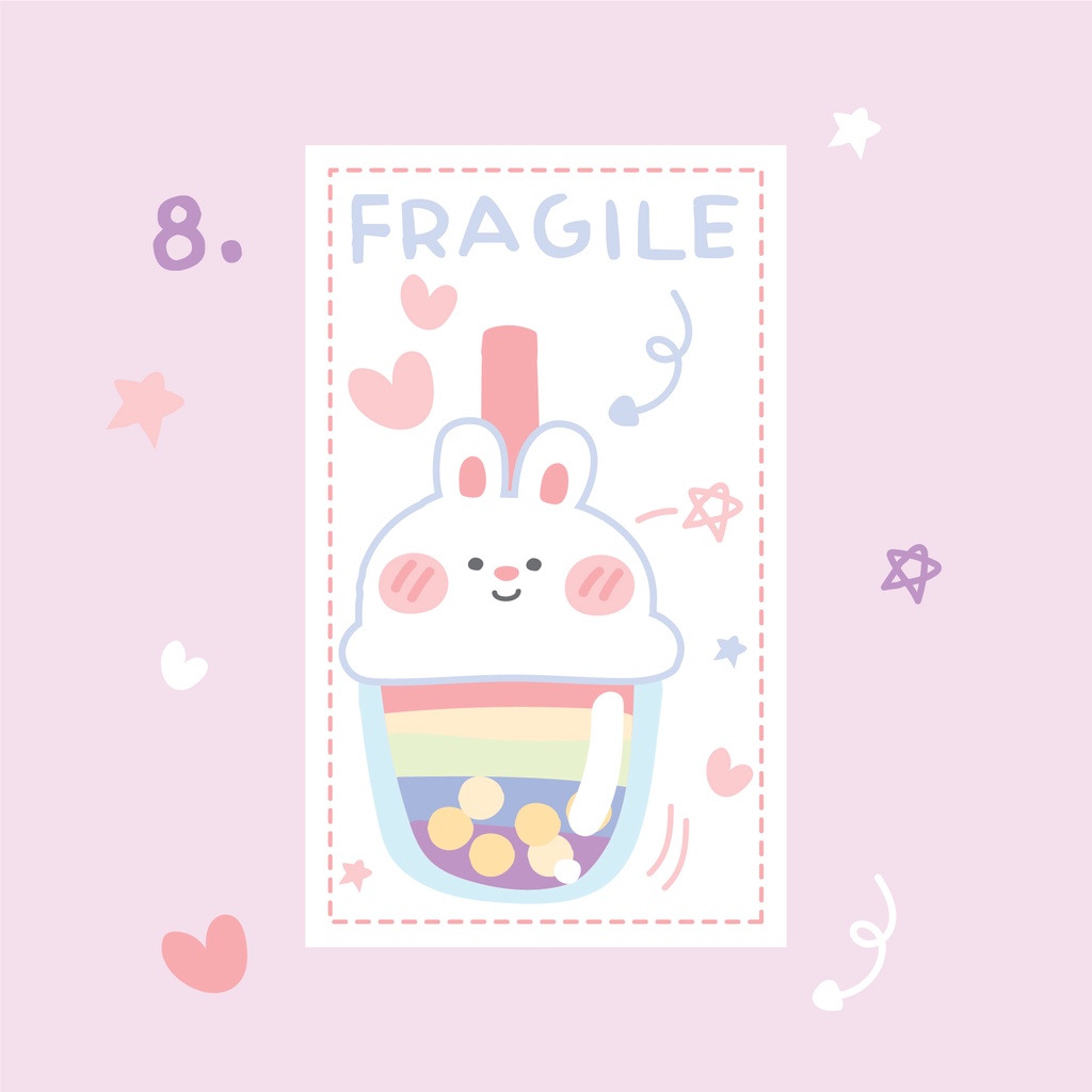 Jual Small Aesthetic Fragile Sticker Cute online shop sticker tanda ...