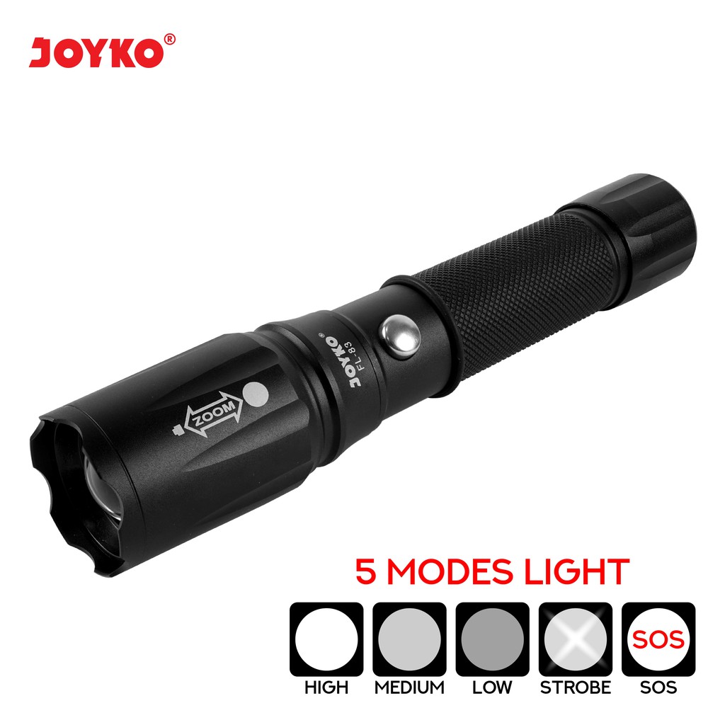 Jual JOYKO Senter LED Isi Ulang Rechargeable LED Flashlight FL-83 ...