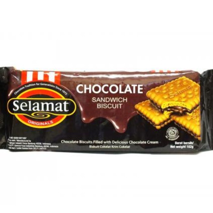 Jual BISKUIT SELAMAT COKLAT SAMDWICH BISCUIT 102 GRAM MAKANAN RINGAN ...