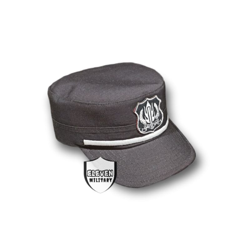 Jual TOPI SATPAM TERBARU WARNA COKLAT LIS PUTIH MODEL KOMANDO | Shopee ...