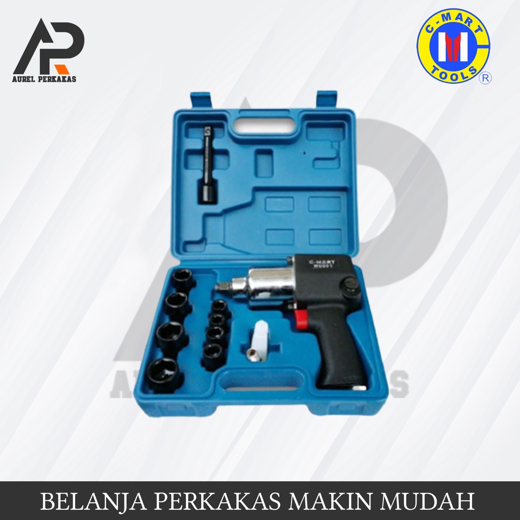 Jual Air Impact Wrench 1/2" Set Mesin Bor buka baut angin. Pneumatic ...