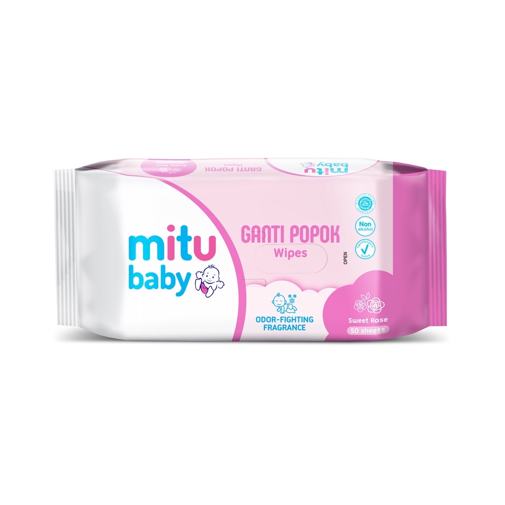 Jual MITU BABY WIPES PINK SWEET ROSE 50 SHEET B1G1 | Shopee Indonesia