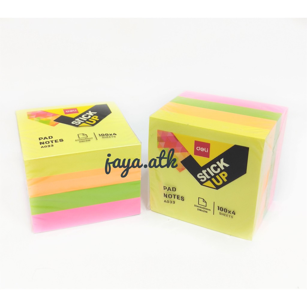 Jual STICKY NOTES MEMO TEMPEL TUMPUK 50 X 50 MM 4 WARNA 400 LEMBAR ...