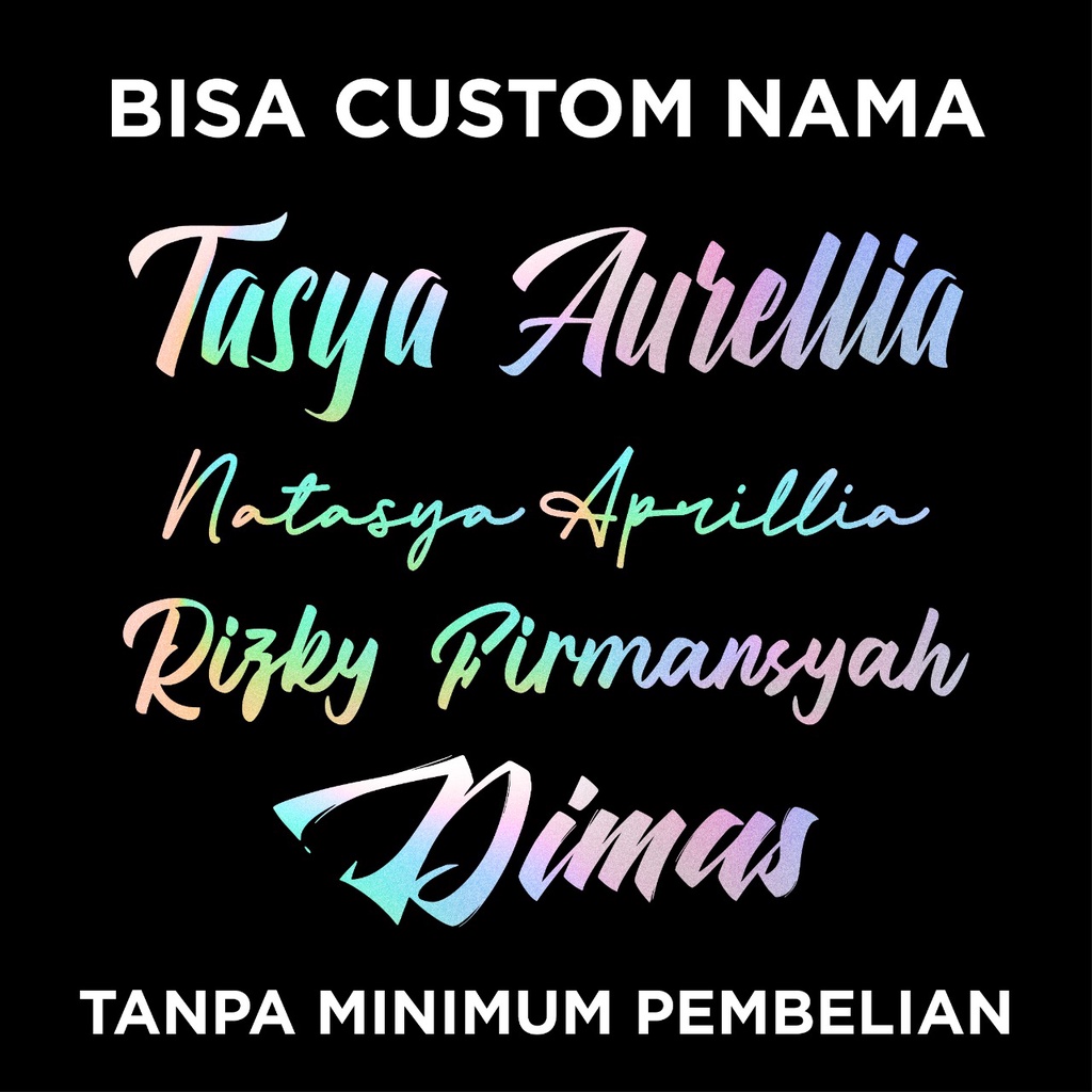 Jual STIKER STICKER HOLOGRAM SOSMED COSTUM REQUEST NAMA TANPA MINIMAL ...