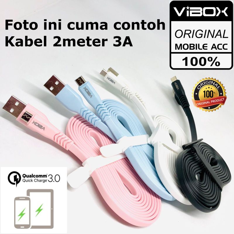 Jual Kabel Data Vibox Type C 2m 200cm Kabel Type C Vibox 2meter 2.4A ...