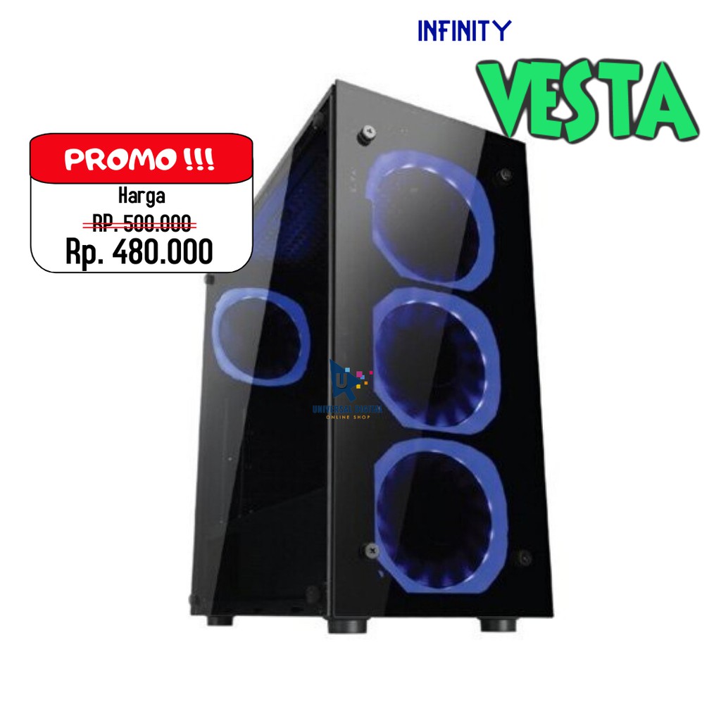 Jual CASING INFINITY VESTA + 4 FAN CASE BLUE | Shopee Indonesia