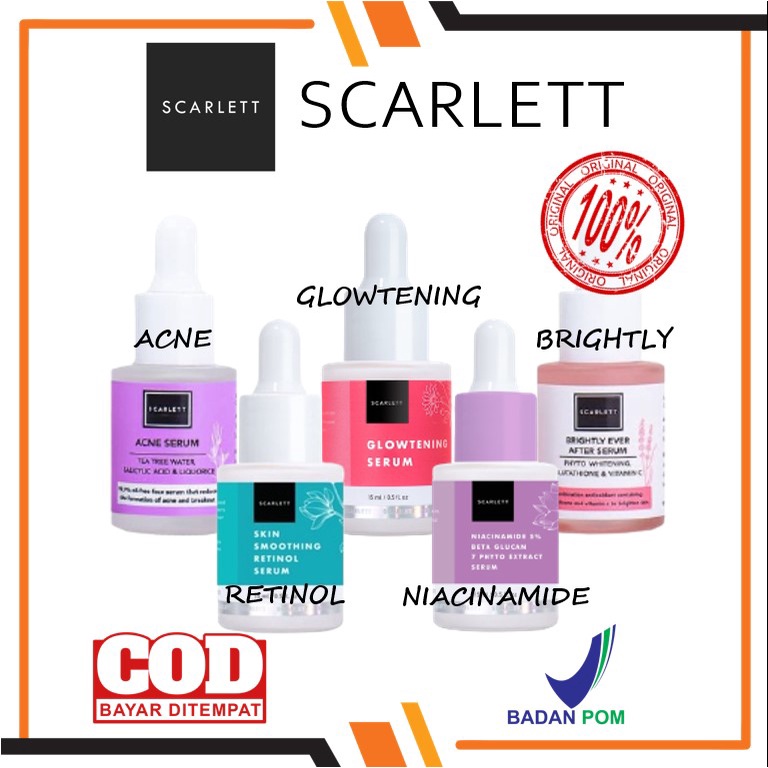 Jual [READY SERUM RETINOL] SEKARLET SKARLET SCARLETT WHITENING ACNE ...